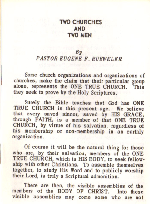 Two Churches and Two Men | Bible Doctrines to Live By